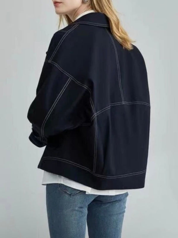 Dark blue V cut jacket